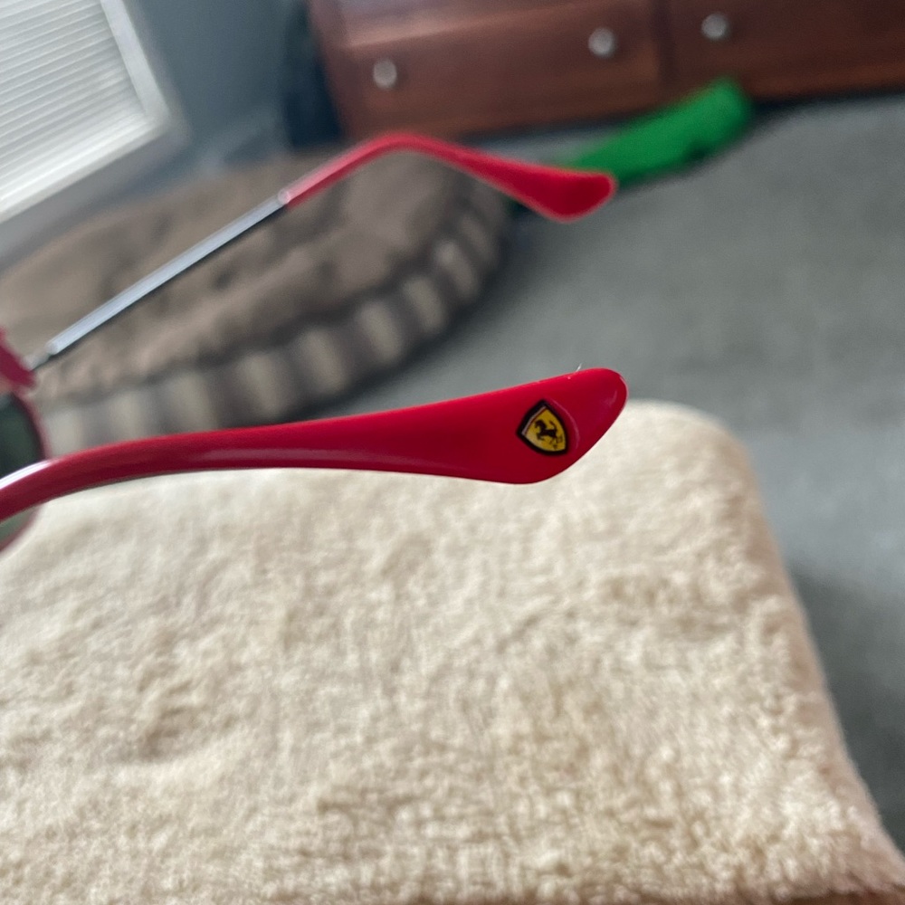 Red And Black Double Bridge Oval Ferrari Ray Bans. - Gem